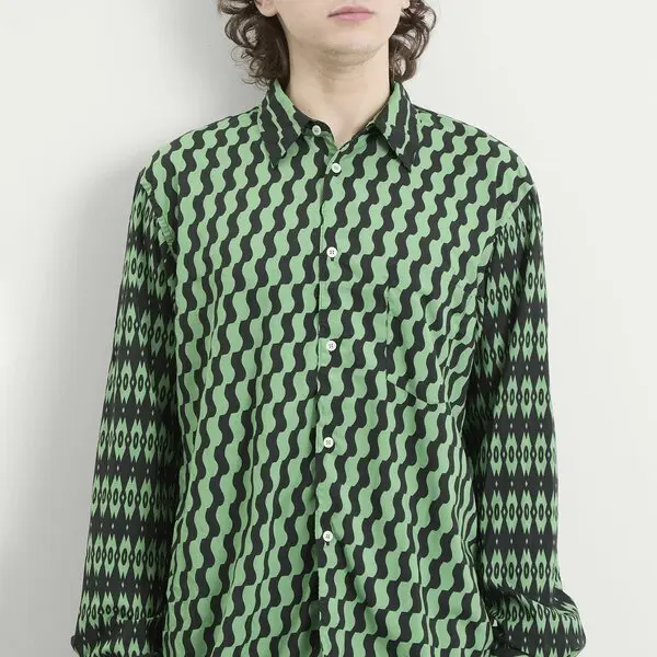 Comme Des Garçons Printed Long Sleeve Shirt - Green