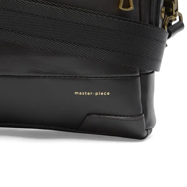 MASTER-PIECE CO Gloss Leather Small Shoulder Bag - Black