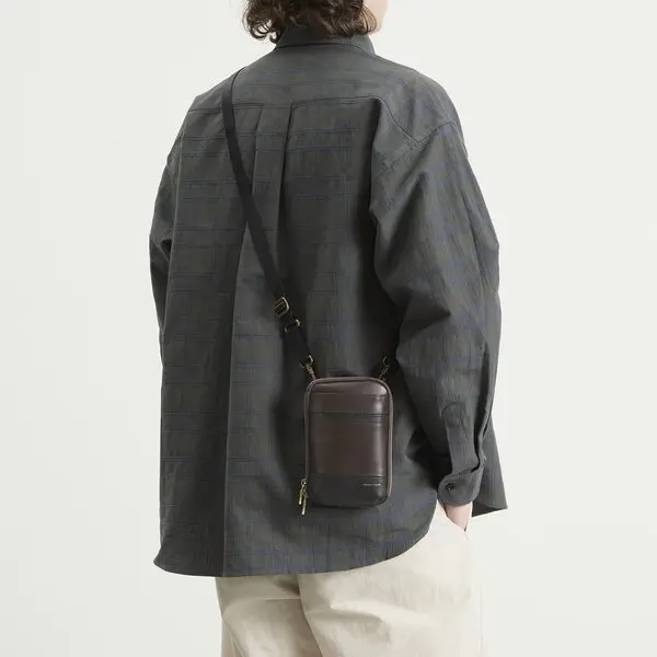 MASTER-PIECE CO Gloss Leather Shoulder Bag - Brown
