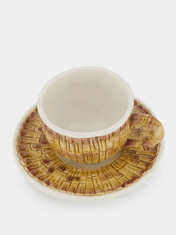 LES-OTTOMANS Bamboo Ceramic Coffee Cup
