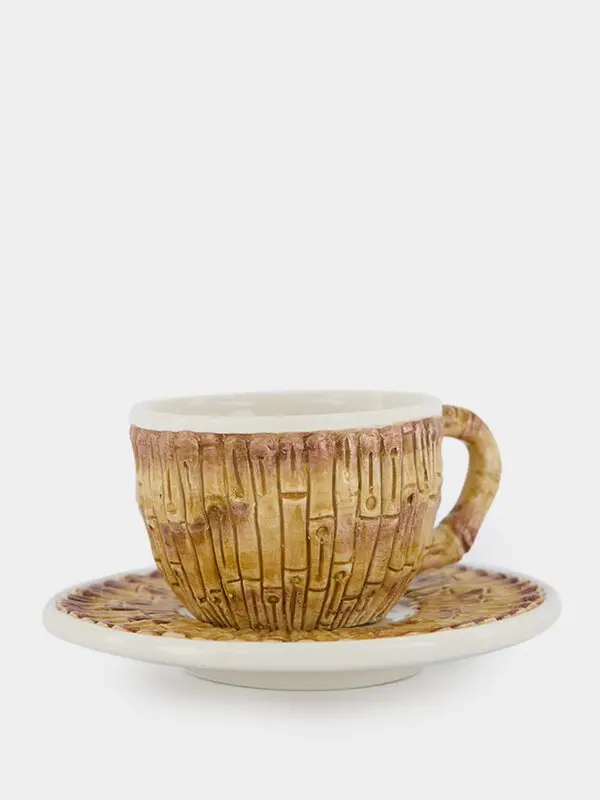 LES-OTTOMANS Bamboo Ceramic Coffee Cup
