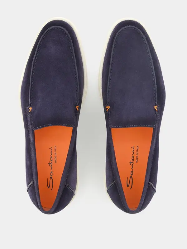 Santoni Leather Loafers - Blue