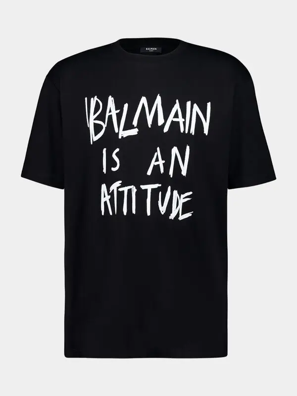 Balmain Attitude Printed T-shirt - Black