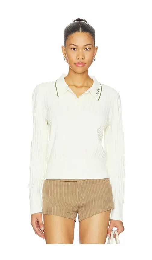 MALBON Ribbed Polo Top