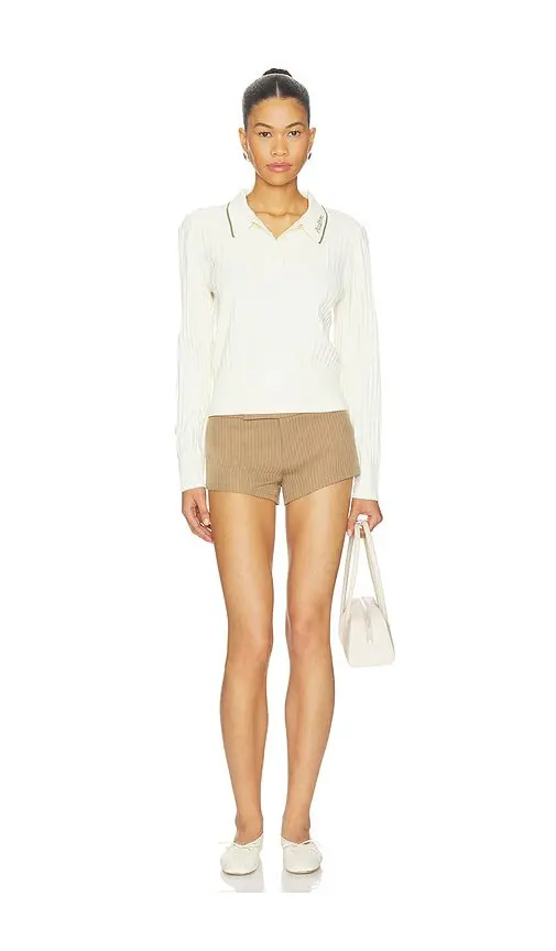 MALBON Ribbed Polo Top