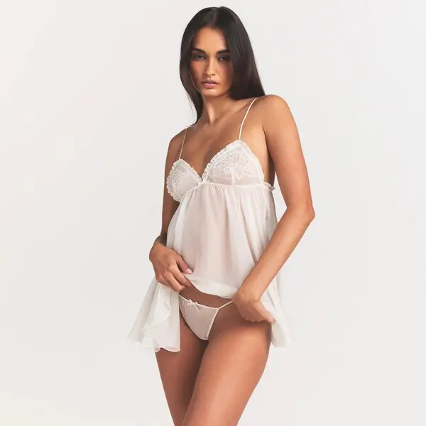 SKIMS Babydoll Slip Dress - Ivory