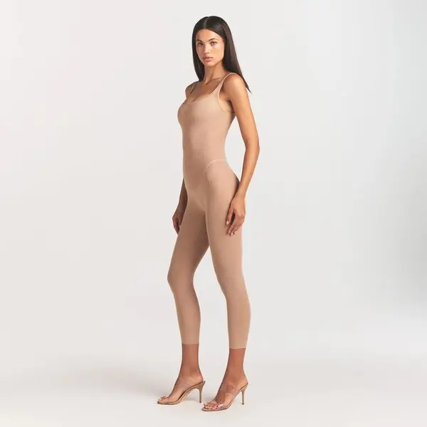 SKIMS Power Mesh Cropped Catsuit - Clay