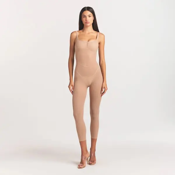 SKIMS Power Mesh Cropped Catsuit - Clay