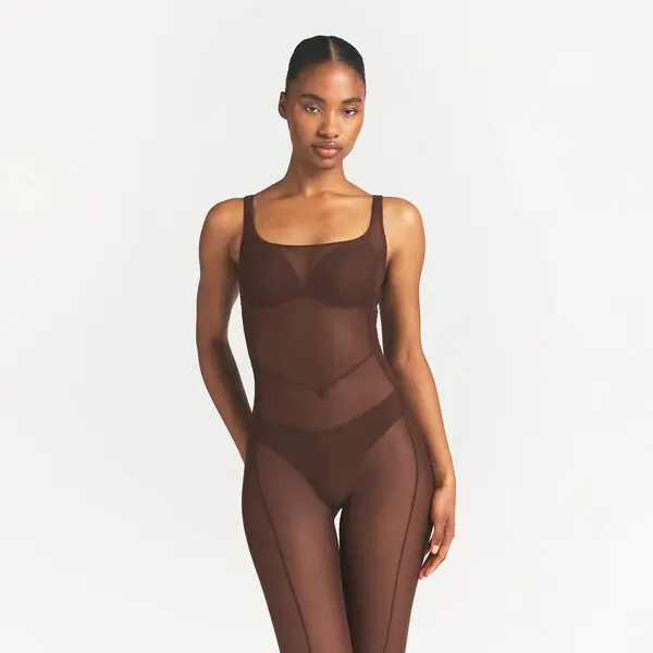 SKIMS Power Mesh Shapewear Cropped Catsuit