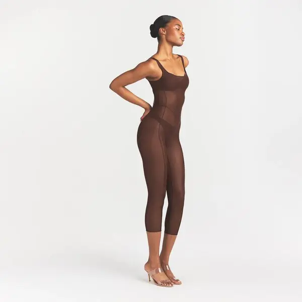 SKIMS Power Mesh Shapewear Cropped Catsuit