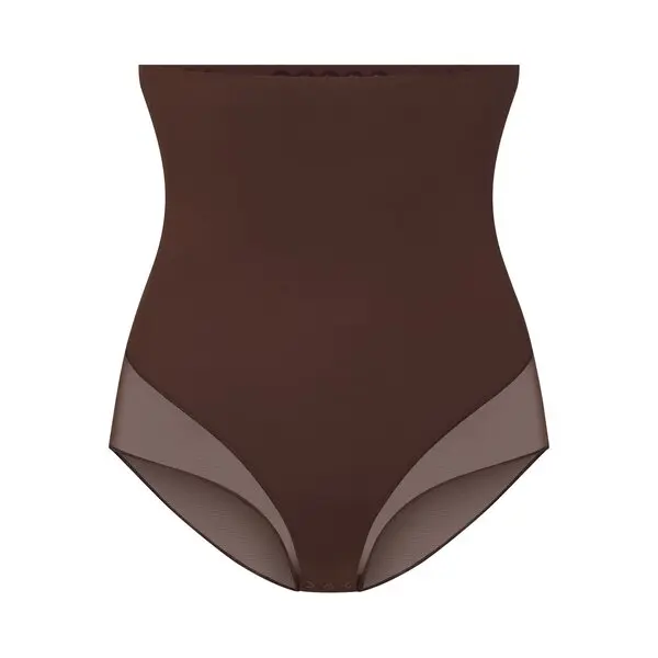 SKIMS Core Sculpt High Waisted Brief | Deep Neutral | Small | Power Mesh Shapewear - Cocoa