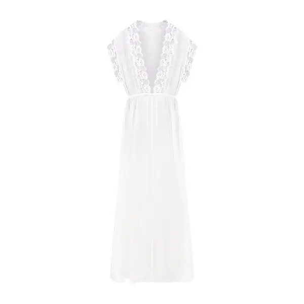 SKIMS Long Robe | White | | Romance - Ivory