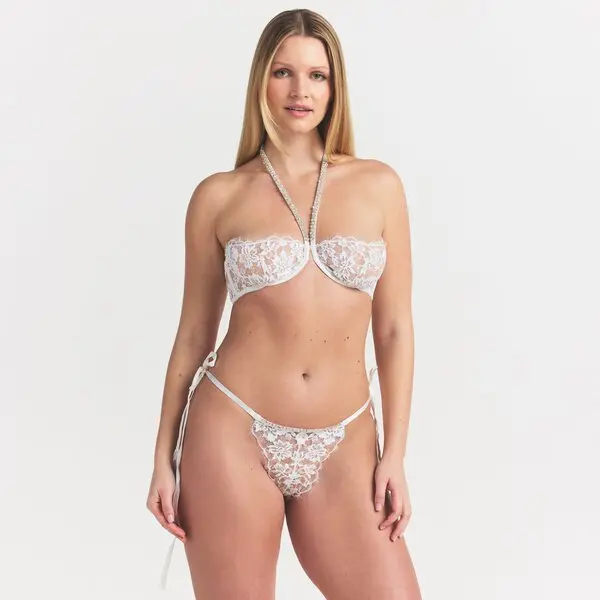 SKIMS Lace Tie Side Tanga