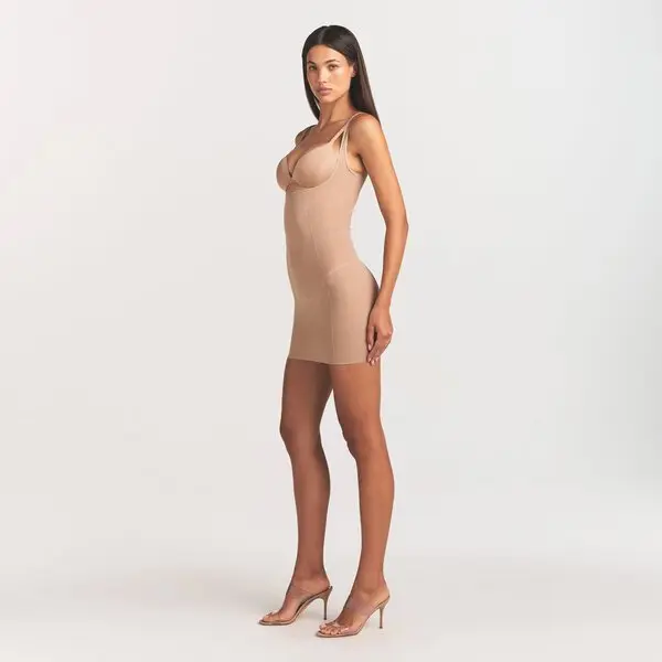 SKIMS Open Bust Mini Slip Dress - Clay