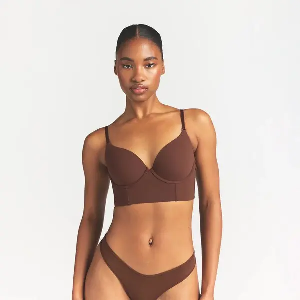 SKIMS Low Back Longline Bra | Deep Neutral | | Fits Everybody - Cocoa