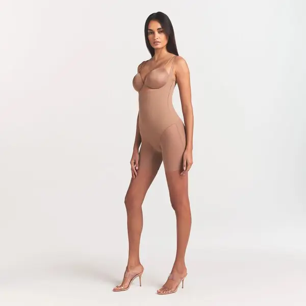 SKIMS Core Sculpt Open Bust Mid Thigh Bodysuit - Sienna