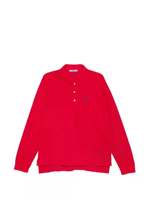 Prada Long-sleeve Piqué Polo Shirt - Red