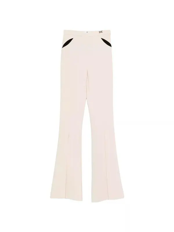 Elisabetta Franchi Logo-detail Flared Trousers - Neutrals
