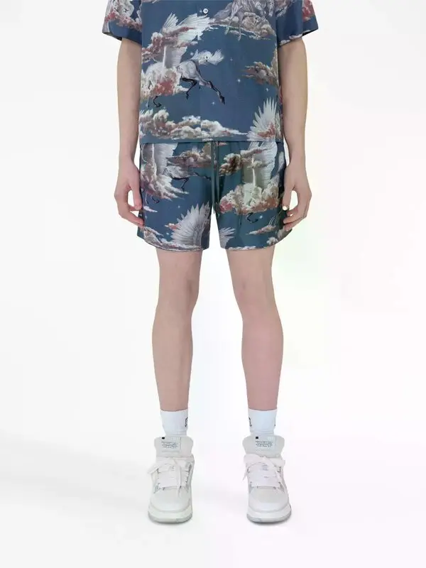 Amiri Graphic-print Pyjama Shorts - Blue