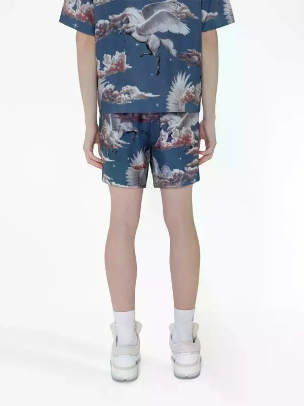 Amiri Graphic-print Pyjama Shorts - Blue