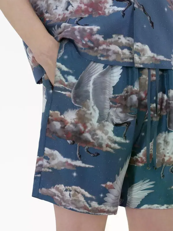 Amiri Graphic-print Pyjama Shorts - Blue