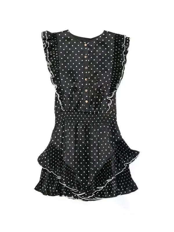 SELF-PORTRAIT Polka-dot Mini Dress - Black