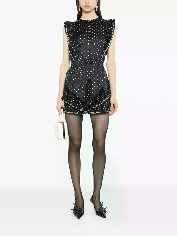 SELF-PORTRAIT Polka Dot Ruffled Mini Dress