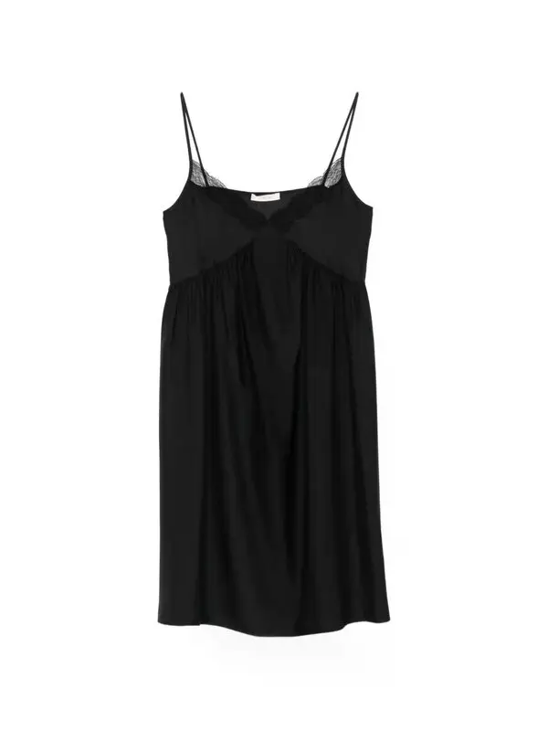 THE ROW Lace-panel Midi Dress - Black
