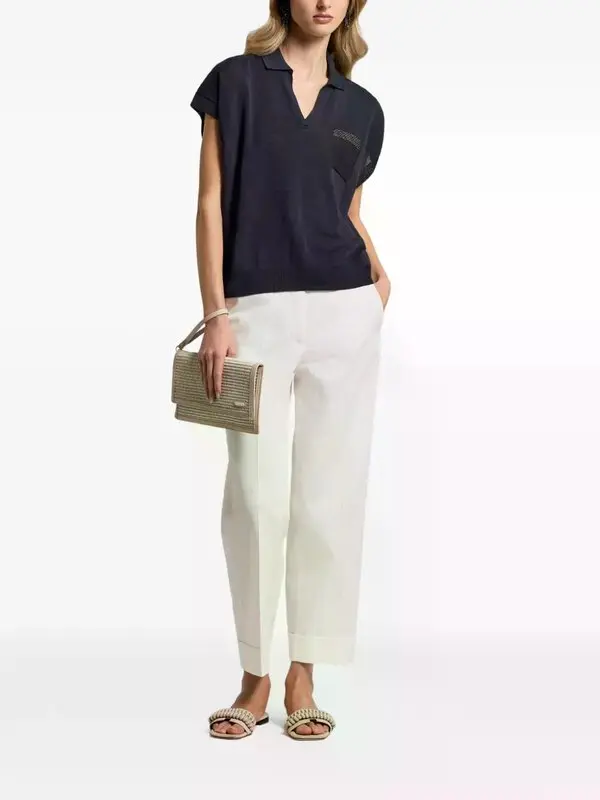 Peserico V-neck Pocket Knitwear - Blue