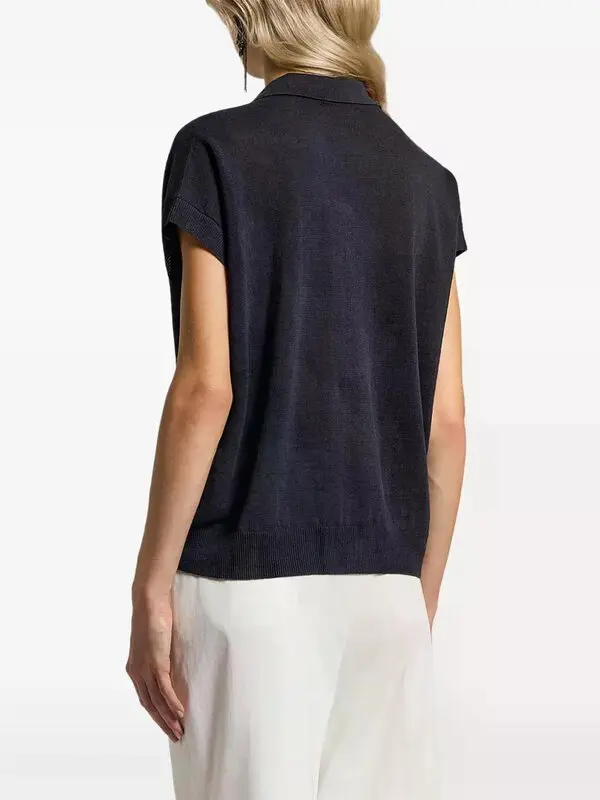 Peserico V-neck Pocket Knitwear - Blue