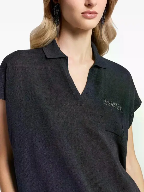 Peserico V-neck Pocket Knitwear - Blue
