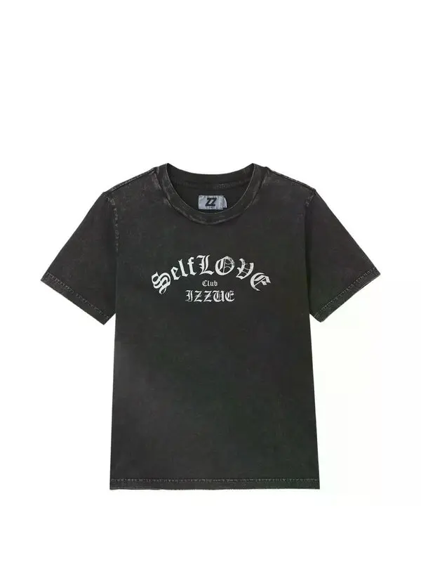 Izzue Printed Cotton T-shirt - Black
