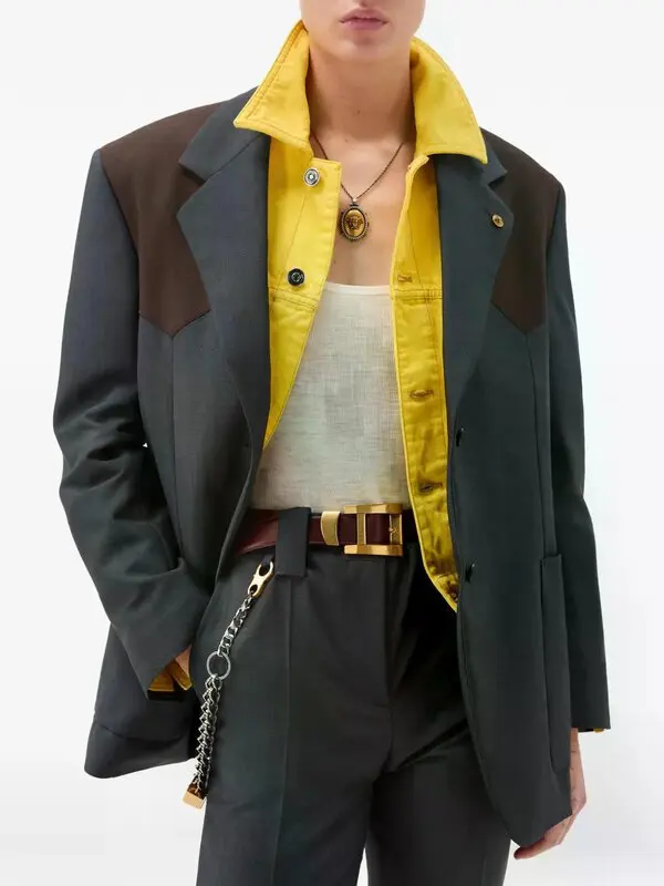 Versace Colour Block Wool Blazer