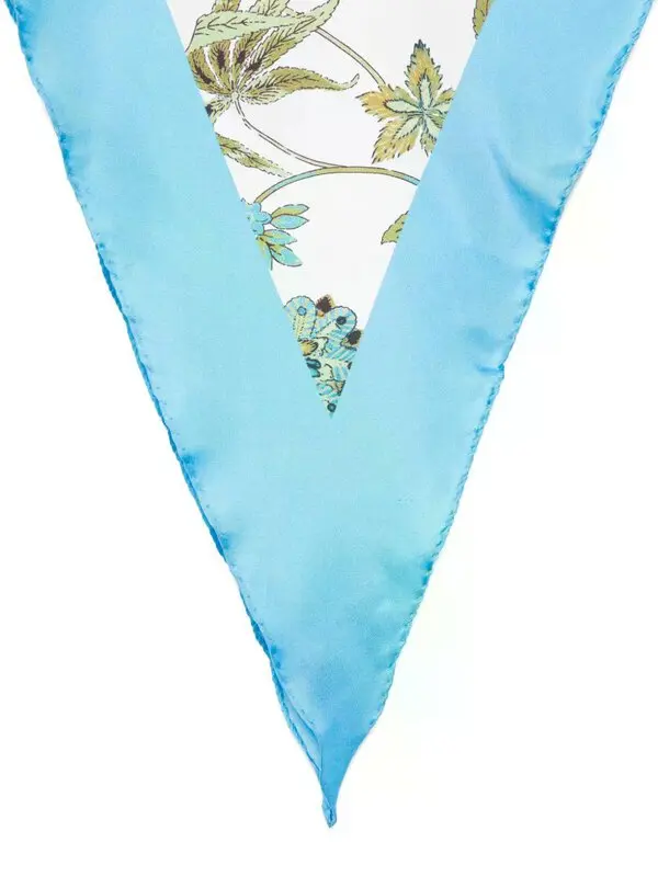 FAY Floral-print Scarf - Blue