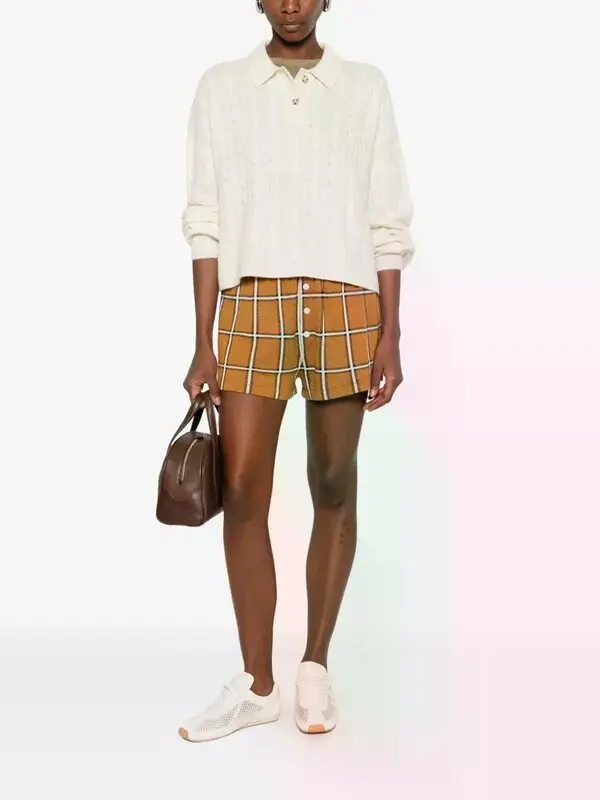 Guest In Residence Plaid Shorts - Brown