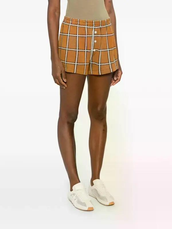 Guest In Residence Plaid Shorts - Brown