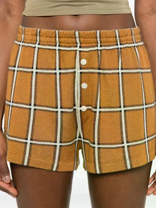 Guest In Residence Plaid Shorts - Brown