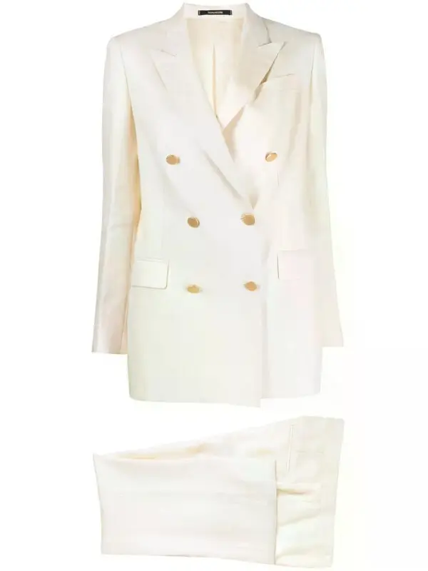 Tagliatore Double-breasted Linen Suit - Neutrals