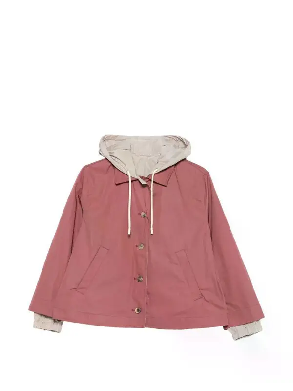 Herno Hooded Button Jacket - Pink