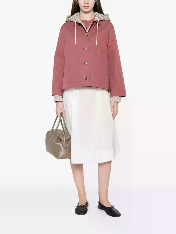 Herno Hooded Button Jacket - Pink