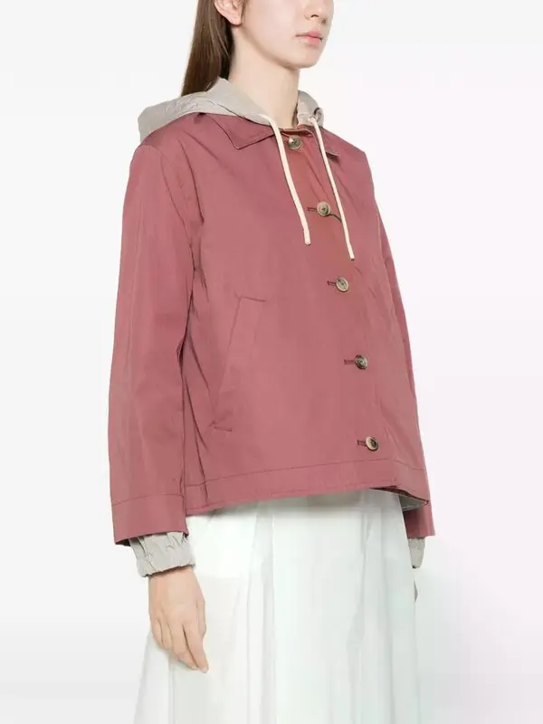 Herno Hooded Button Jacket - Pink