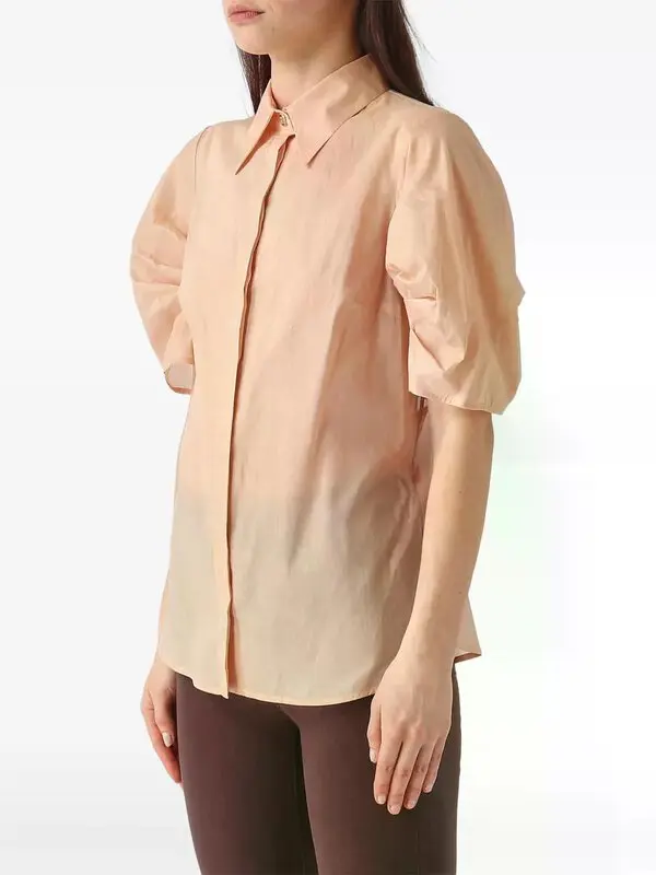 Elisabetta Franchi Open Back Gathered Shirt - Neutrals