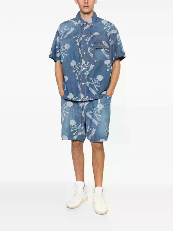 MASTERMIND WORLD Patterned Denim Shorts