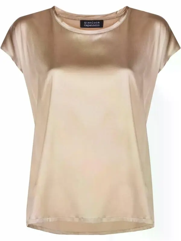 GIANLUCA CAPANNOLO Satin-finish Short-sleeve T-shirt