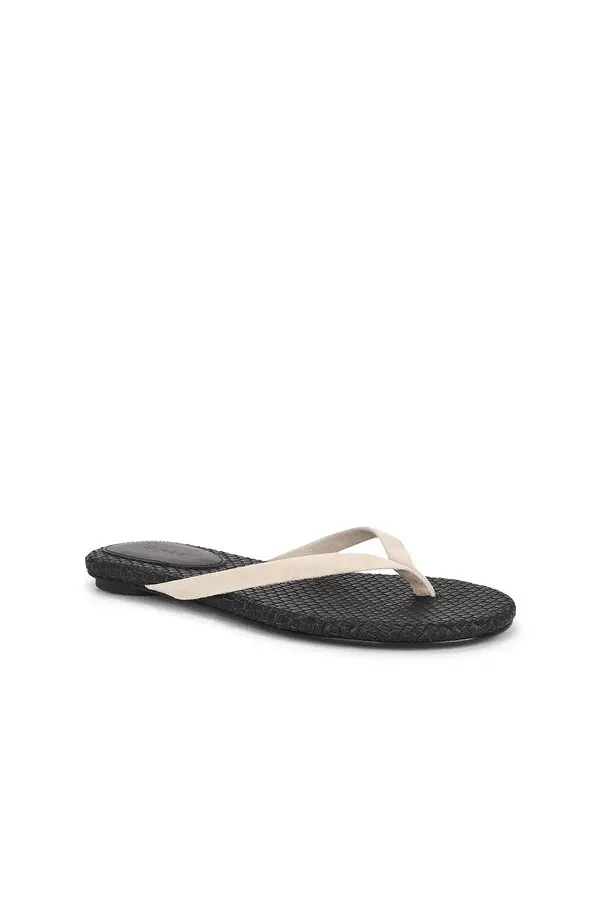 ST. AGNI Suede Woven Flip Flop - Rock