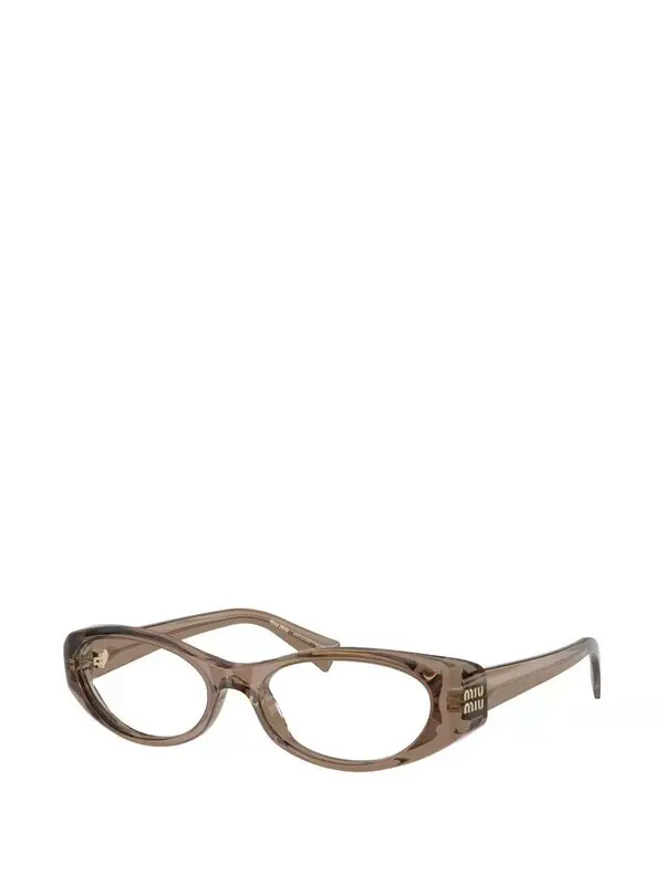 Miu Miu Oval Frame Glasses - Brown