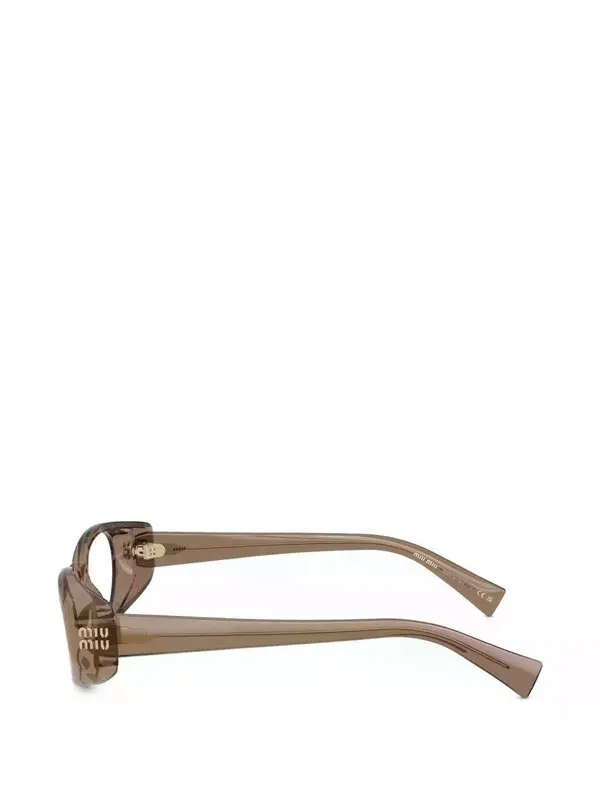 Miu Miu Oval Frame Glasses - Brown