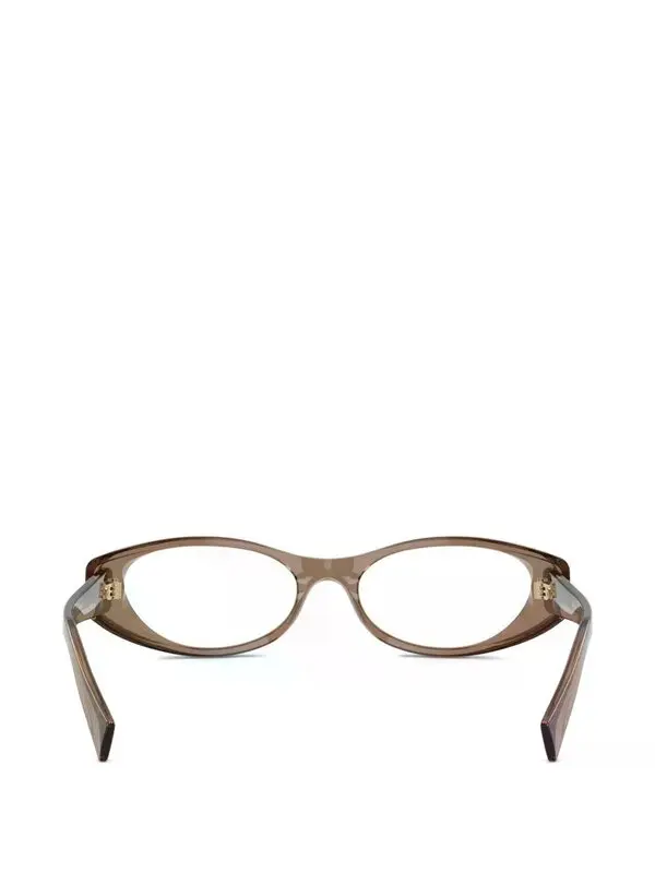 Miu Miu Oval Frame Glasses - Brown