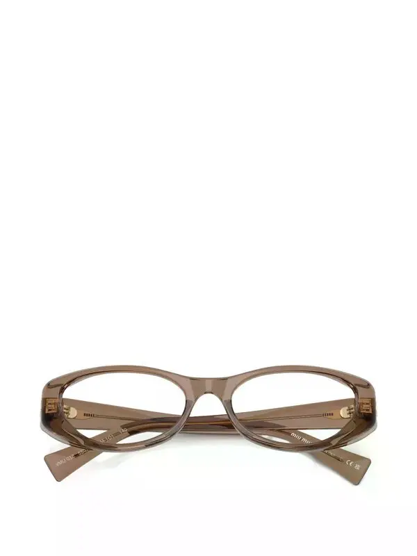 Miu Miu Oval Frame Glasses - Brown