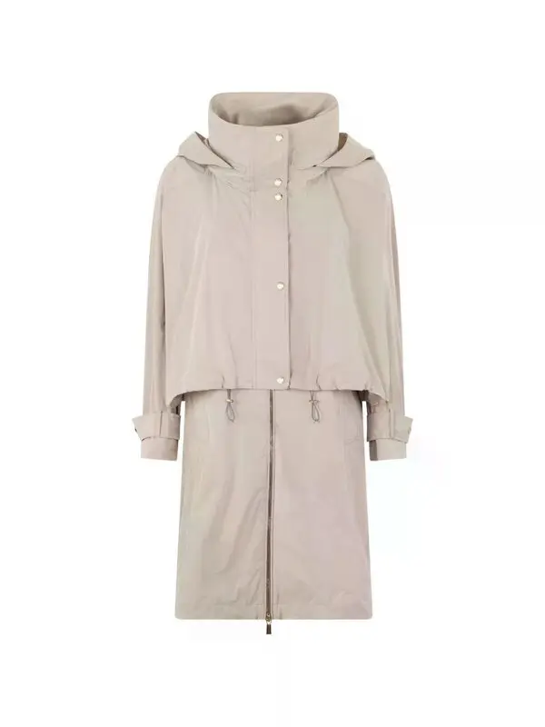 MOORER Hooded Zip-up Parka Coat